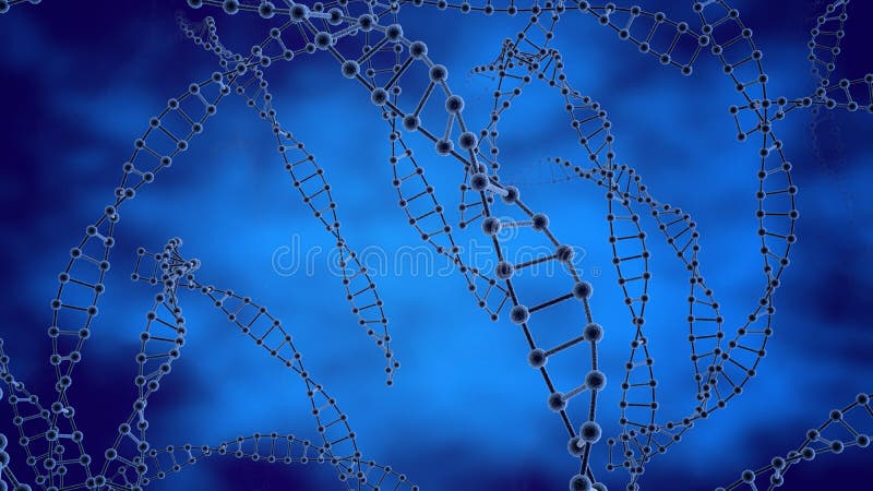 Image of DNA Chain in Blue Background Stock Illustration - Illustration ...