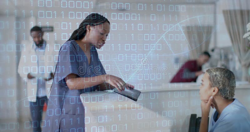 Image Of Dna Strand And Binary Coding Data Processing Over Diverse 3858