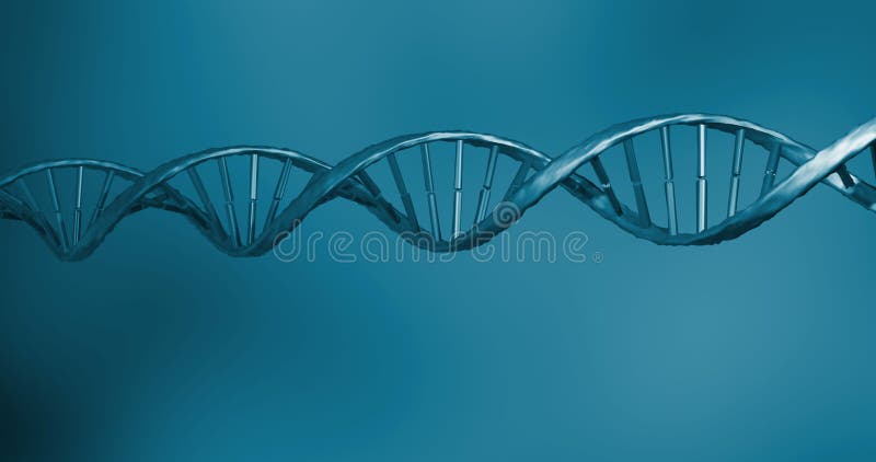 Image of Dna Strand on Blue Background Stock Illustration ...
