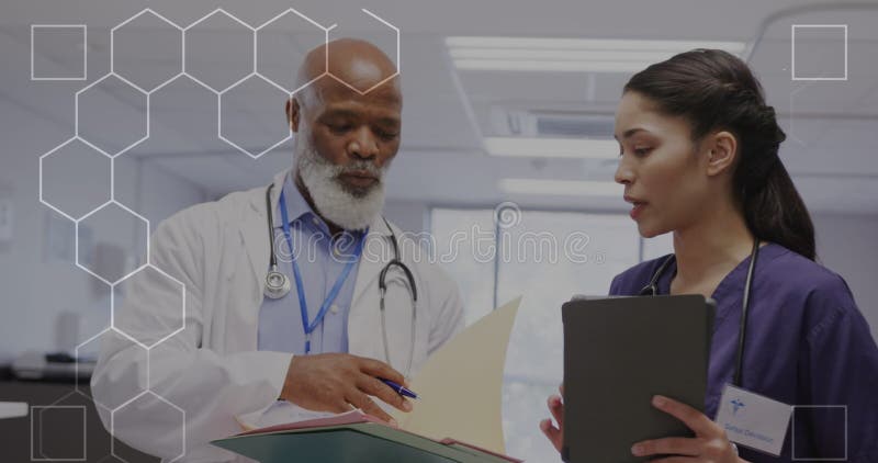 Image of Dna Strand and Data Processing Over Diverse Doctors Stock ...