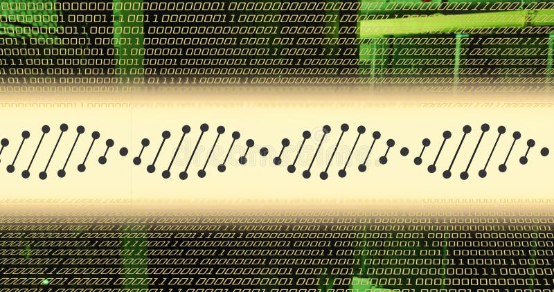 Image of Dna Strand and Data Processing Over Server Room Stock ...