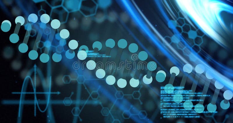 Image of Dna Strand, Digital Data Processing Over Scope Scanning on ...