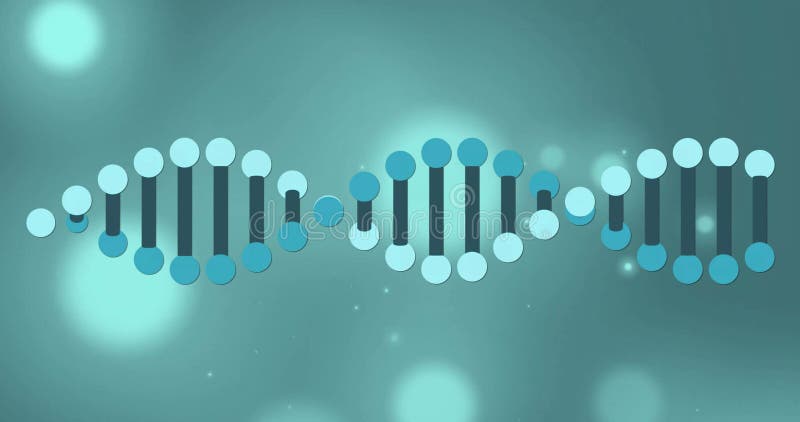 Image of Dna Strand and Light Spots on Black Background Stock ...