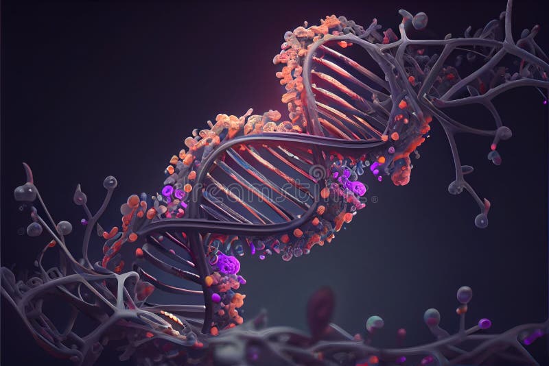 Image of Dna Strand Over Black Background. Global Science and Digital ...