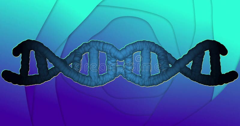 Image of Dna Strand Over Blue Shapes Moving Stock Illustration ...