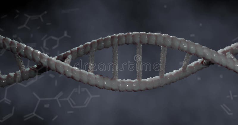 Image of Dna Strand Over Chemical Formula Stock Illustration ...