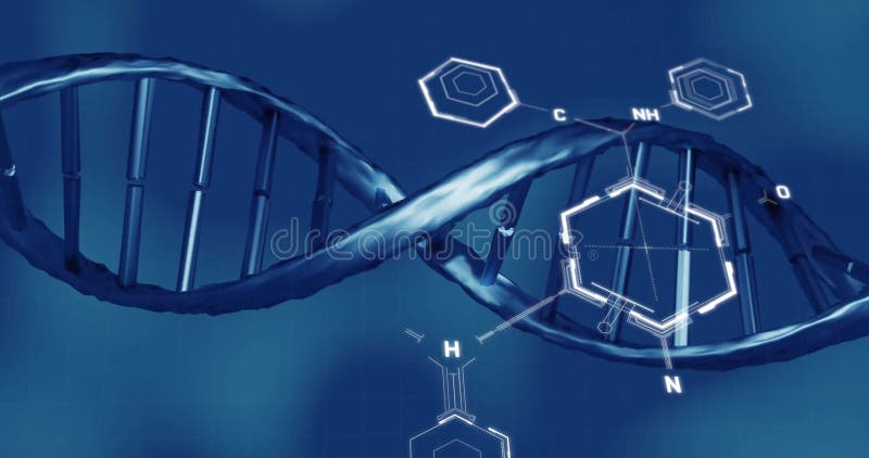 Image of Dna Strand Over Chemical Formula Stock Illustration ...