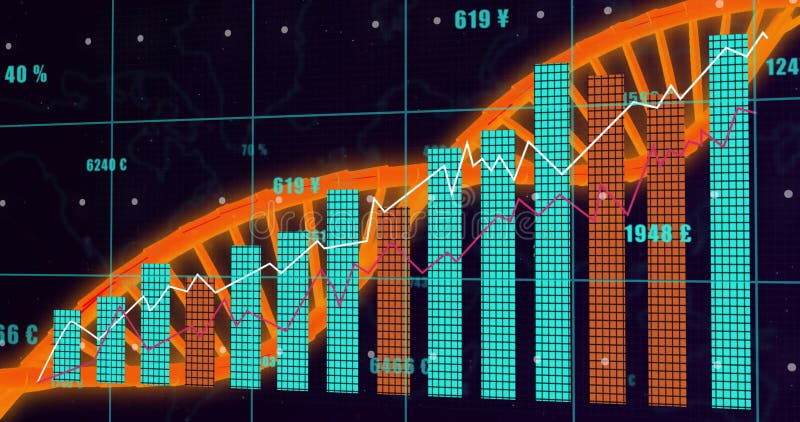 Image of Dna Strand Over Data Processing Stock Image - Image of ...