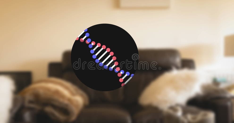 Image of Dna Strand Over Interior of Living Room Stock Image - Image of ...