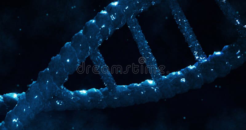Image of Dna Strand Over Light Spots on Black Background Stock ...