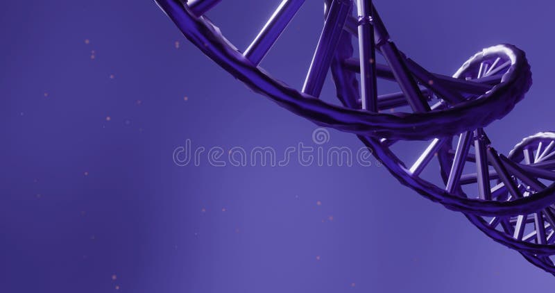 Image of Dna Strand Over Light Spots on Purple Background Stock ...