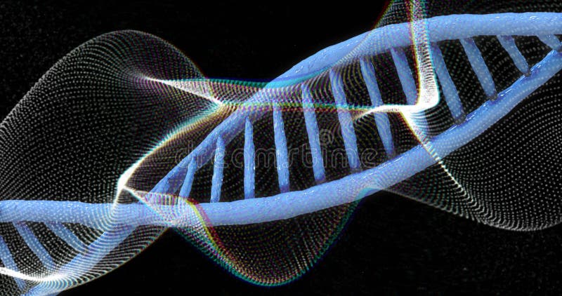 Image of Dna Strand Over Moving Shapes Stock Illustration ...