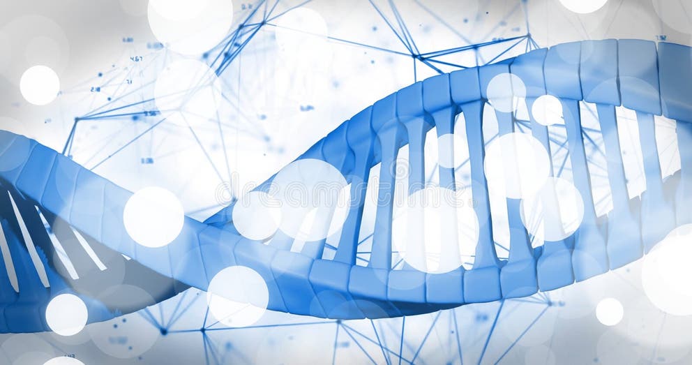 Image of Dna Strand Over Shapes Moving and Data Processing Stock Photo ...