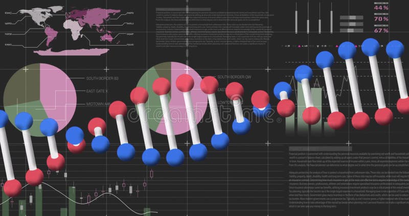 Image of Dna Strand Over Statistics Stock Photo - Image of digital ...