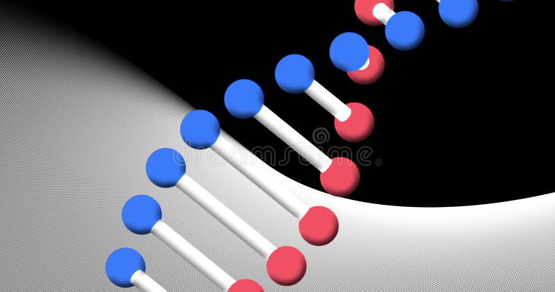 Image of Dna Strand Spinning on Black and White Background Stock ...