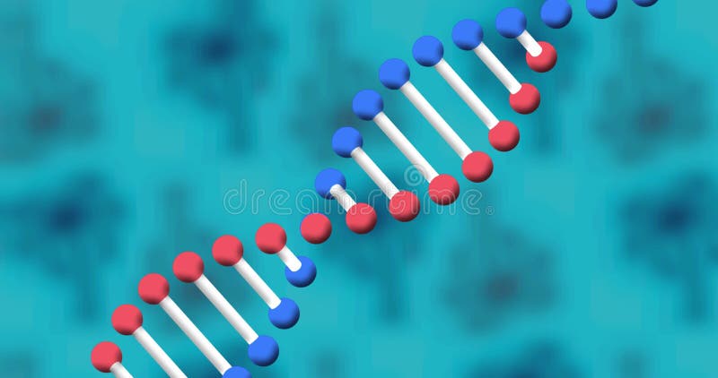 Image of Dna Strand Spinning on Blue Background Stock Illustration ...