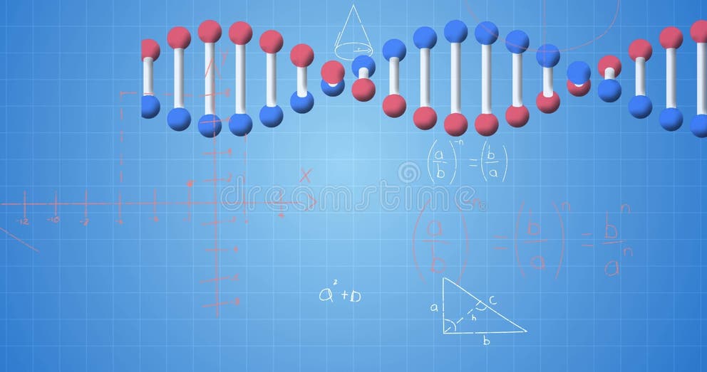 Image of Dna Strand Spinning, Data Processing and Mathematical ...
