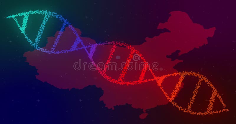 Image of Dna Strand Spinning Over Map of China Stock Illustration ...