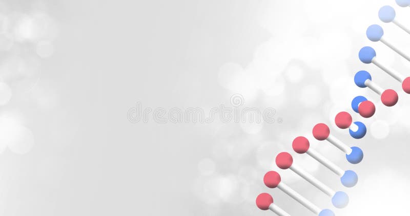 Image of Dna Strand Spinning Over White Lights on White Background ...
