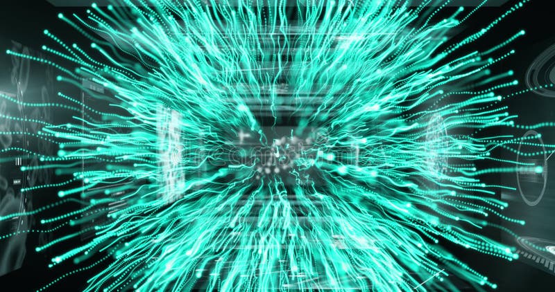 Image of Dna Strand Spinning and Scientific Data Processing with Blue ...