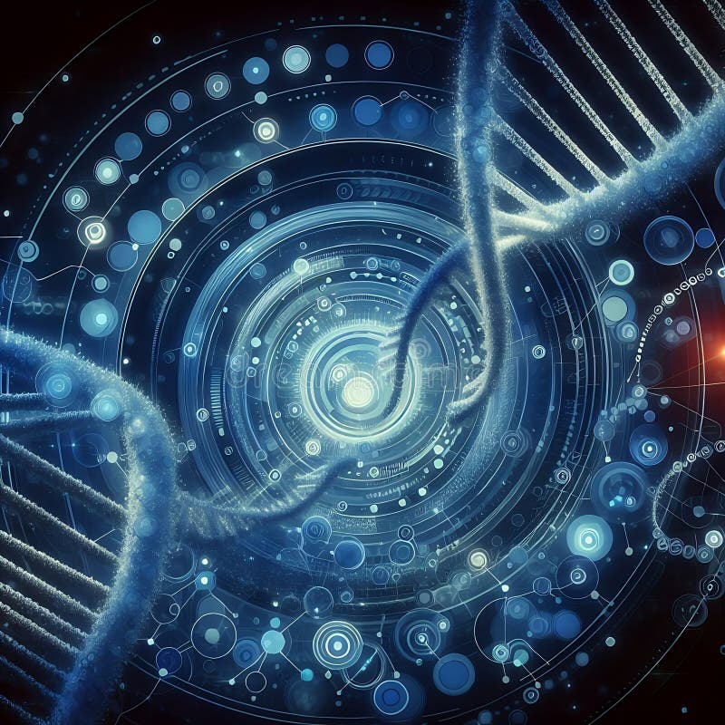 Dna in abstract cosmos stock illustration. Illustration of galaxy ...
