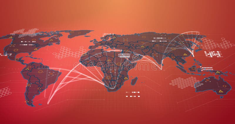 Image of Dna Strand, World Map and Data Processing Stock Illustration ...