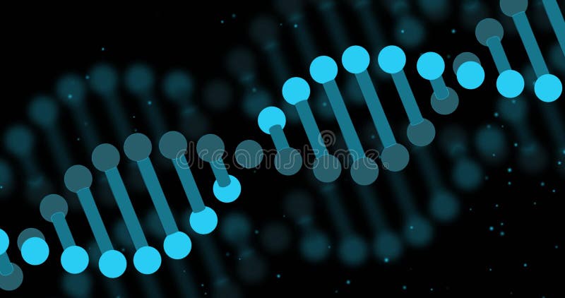 Image of Dna Strands Over Black Background Stock Illustration ...