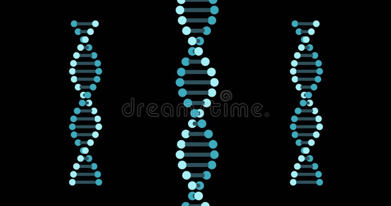 Image of Dna Strands Over Black Background Stock Illustration ...