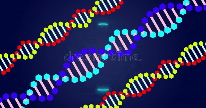Image of Dna Strands Over Scope Scanning Stock Illustration ...