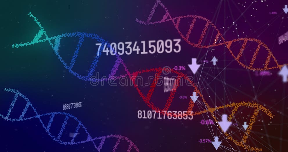 Image of Dna Strands Spinning Over Data Processing Stock Illustration ...