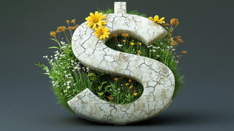 The Image of a Dollar Symbol, Decayed and Broken, Surprisingly Bursts ...