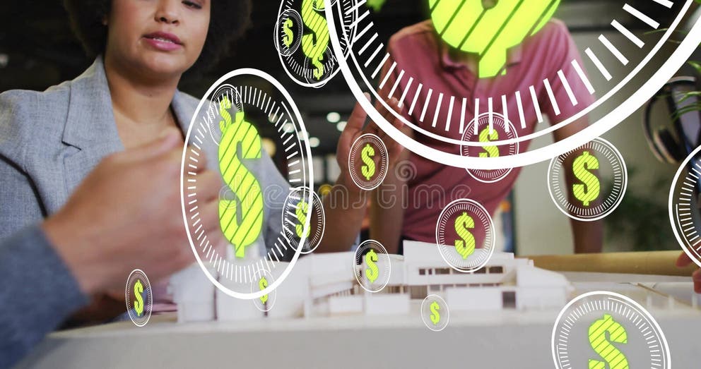 Image of Dollar Symbols and Data Processing Over Diverse Business ...
