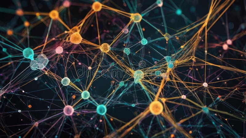 The Image is Dominated by a Dense Web of Translucent Stock Illustration ...