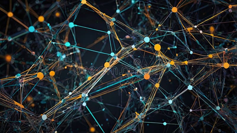 The Image is Dominated by a Dense Web of Translucent Stock Photo ...