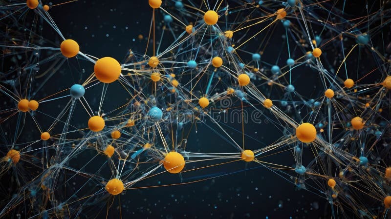 The Image is Dominated by a Dense Web of Translucent Stock Image ...