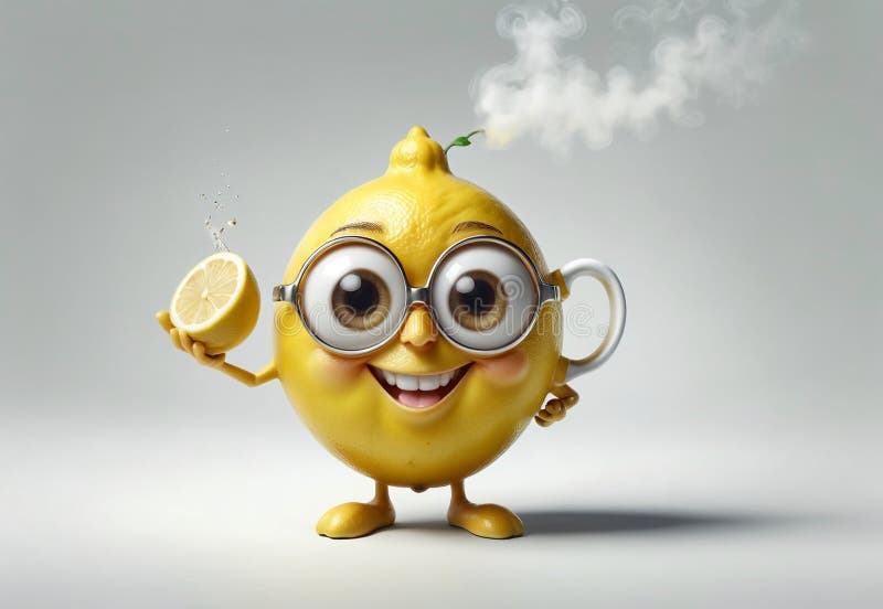 The Image is Done in a Humorous Style: in the Center of the Composition ...