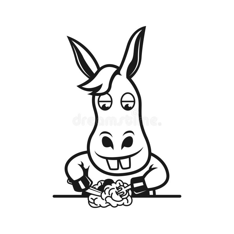 Image of a Donkey Eating Brains Stock Vector - Illustration of snack ...