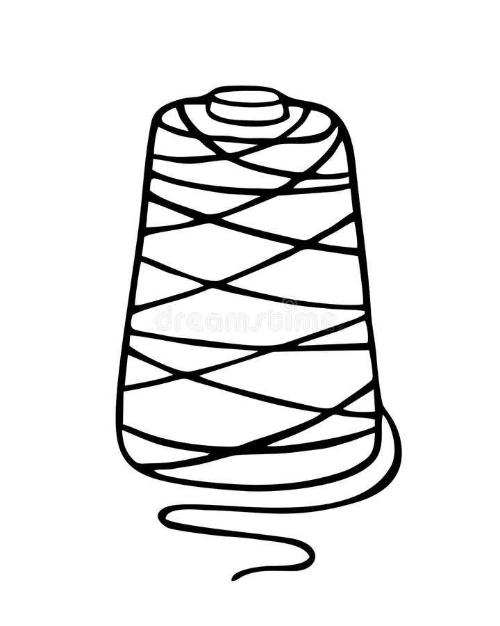 IMAGE of DOODLE-STYLE THREADS on a WHITE BACKGROUND Stock Illustration ...