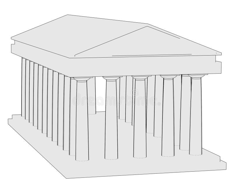 Image of doric temple stock illustration. Illustration of rome - 37147640