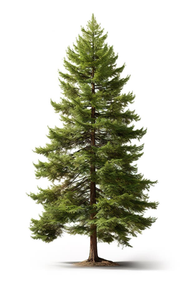 Image of Douglas Fir Tree on White Background. Nature Stock ...