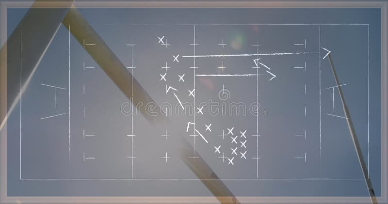 Image of Drawing of Game Plan Over Rugby Ball Stock Illustration ...