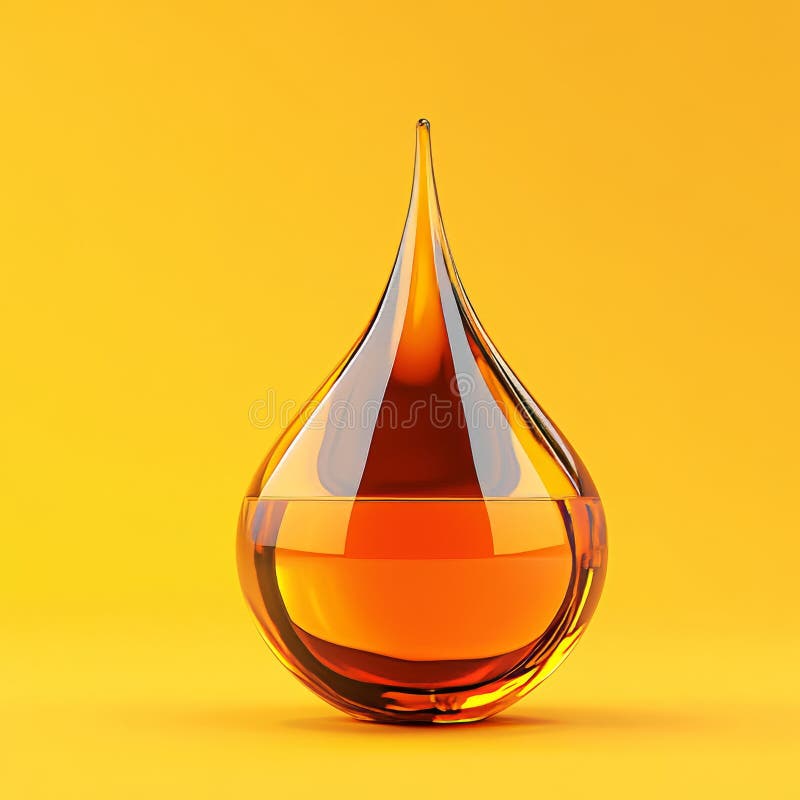In an Image, a Drop of Oil Appears To Be Floating, and on a Yellow ...