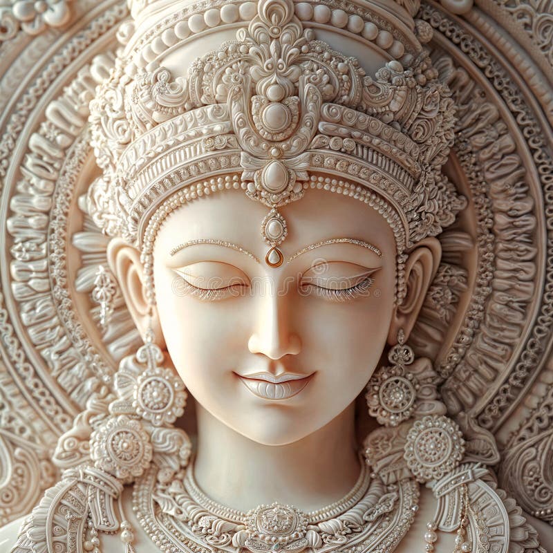 Image of a Durga Idol in a Mandala Pattern, with the Focus on the ...