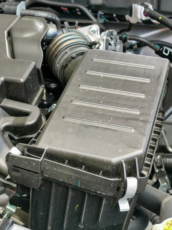 Image of Dusty Air Filter Casing in Engine Compartment. Selective Focus ...