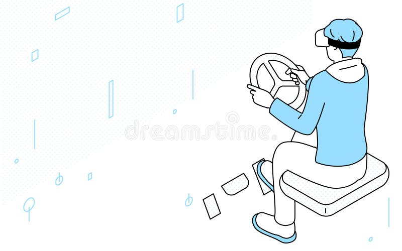 Image of DX, Man Driving a Car and Playing a Racing Game in VR Stock ...