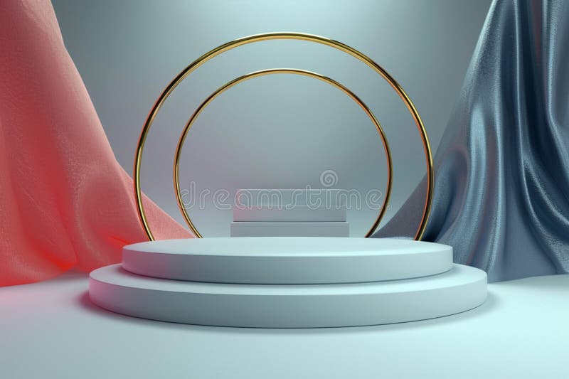 Image Dynamic 3D Platform for Presenting Products, Set Against Abstract ...