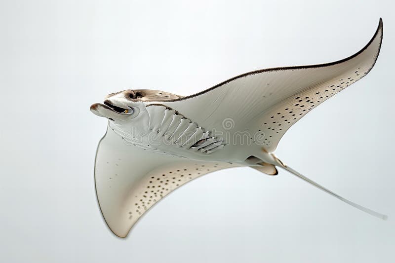 Image of an Eagle Ray, Flying in the Air, Isolated on White Background ...