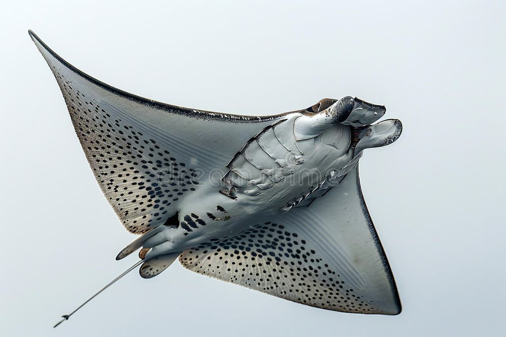 Image of an Eagle Ray, Flying in the Air, Isolated on White Background ...