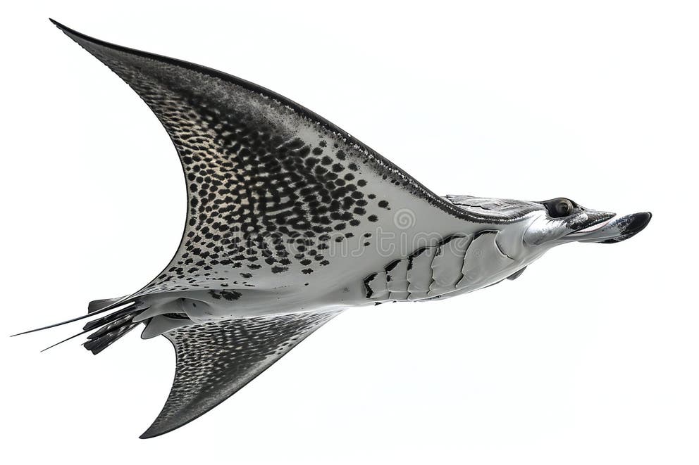 Image of an Eagle Ray, Flying in the Air, Isolated on White Background ...