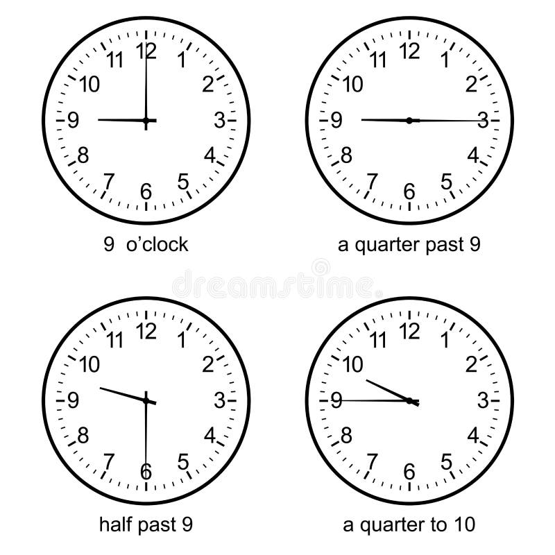 Image of Early Learning Learn To Tell Time Wall Clock Vector Stock ...